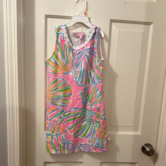 Lilly Pulitzer | Dresses | Lilly Pulitzer Pink And Green Shell Dress ...